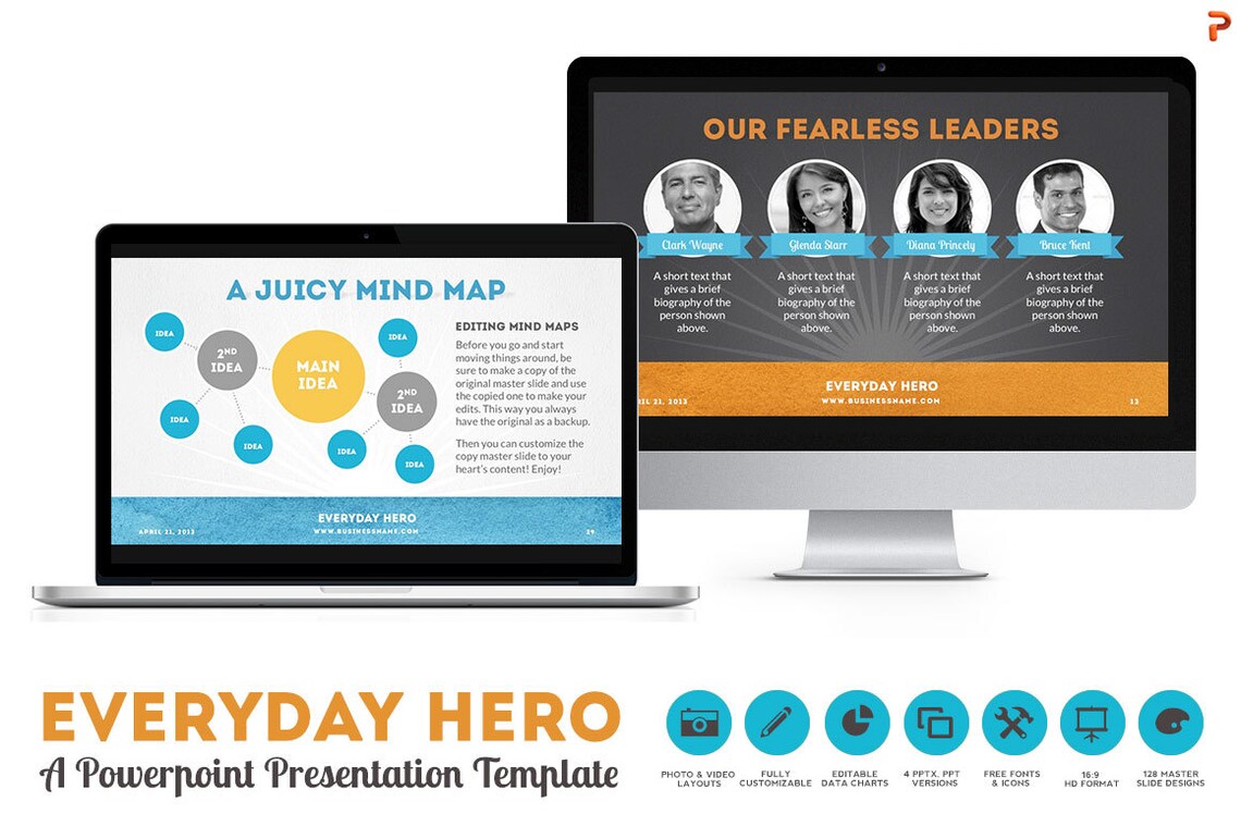 Everyday Hero Powerpoint Presentation Templates With Watercolor ...