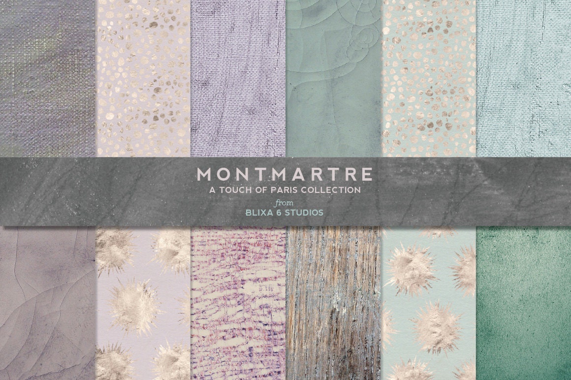 Montmartre Rose Gold Digital Scrapbook Papers With Parisian Feel in ...