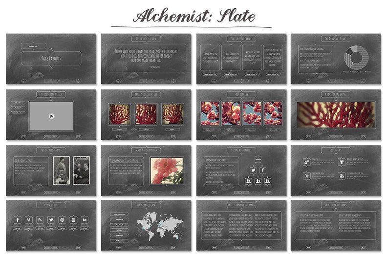 Alchemist Powerpoint Template | Vintage Chalkboard, Watercolor, Aged ...