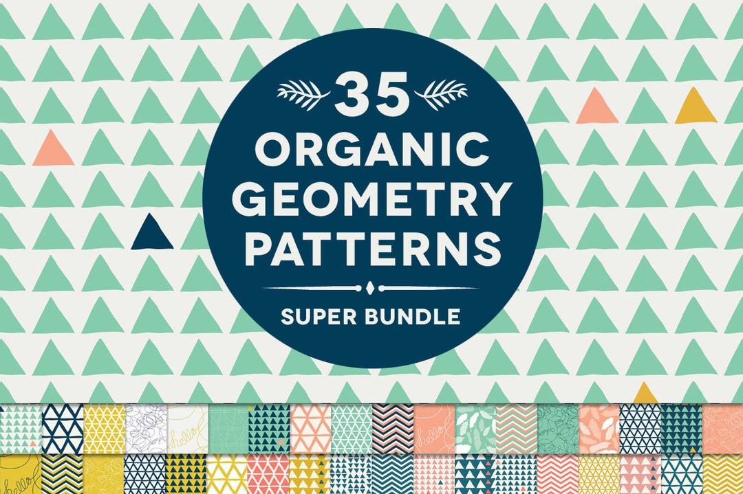 Organic Geometry Digital Paper Super Bundle: A Collection of 35 Hand ...