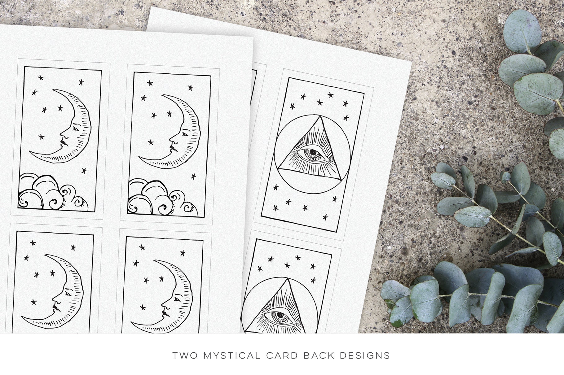 Celestial Oracle Card Printable Tarot Deck | Coloring Book PDF of 25 ...
