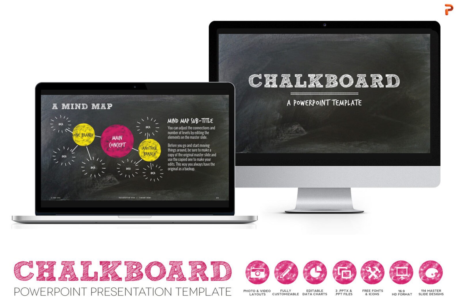 Chalkboard Powerpoint Presentation Template – Creative Slide Deck - Etsy
