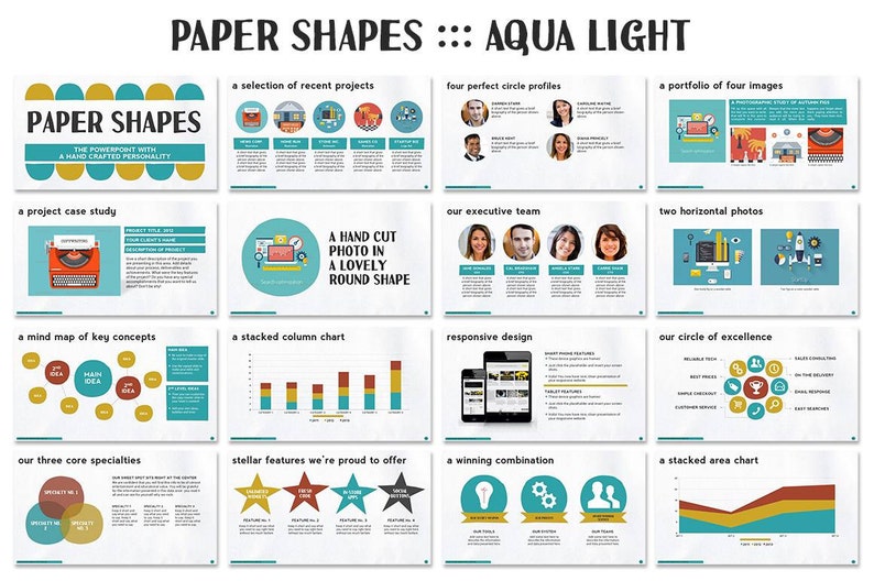 Paper Shapes Minimal Powerpoint Presentation Template | Customizable ...