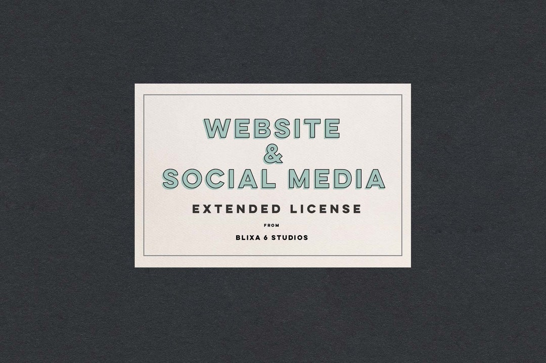Extended Commercial License for Website, Blog & Social Media - Small ...