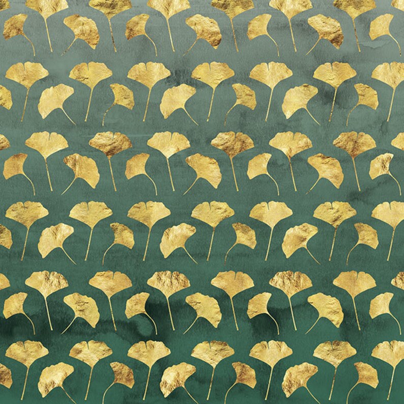 November's Garden Golden Glimmer Digital Patterns on Rich Watercolor ...