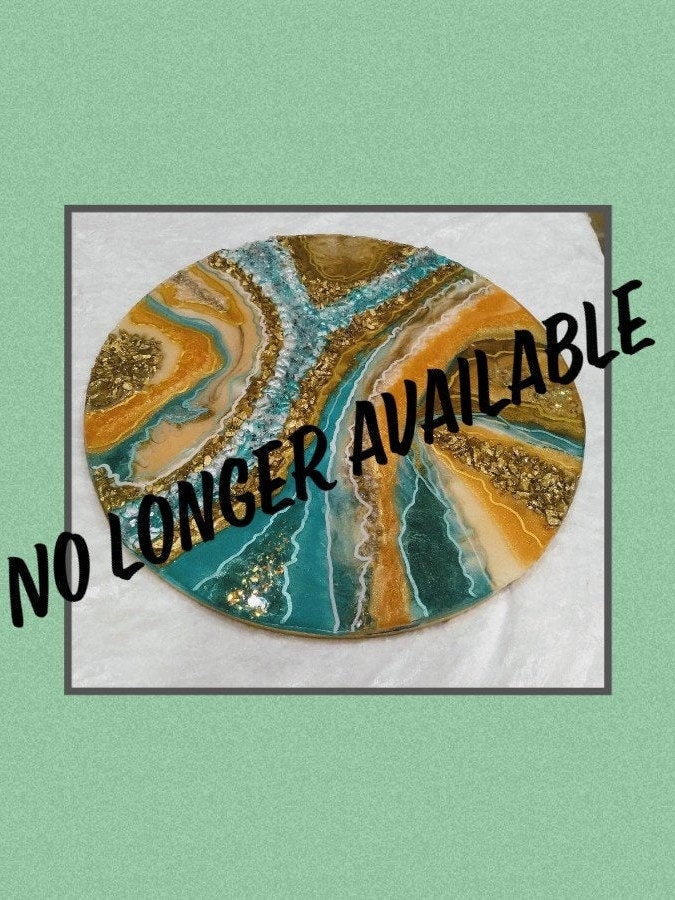 Beautiful 3D resin geode modern abstract art 40cm Diameter