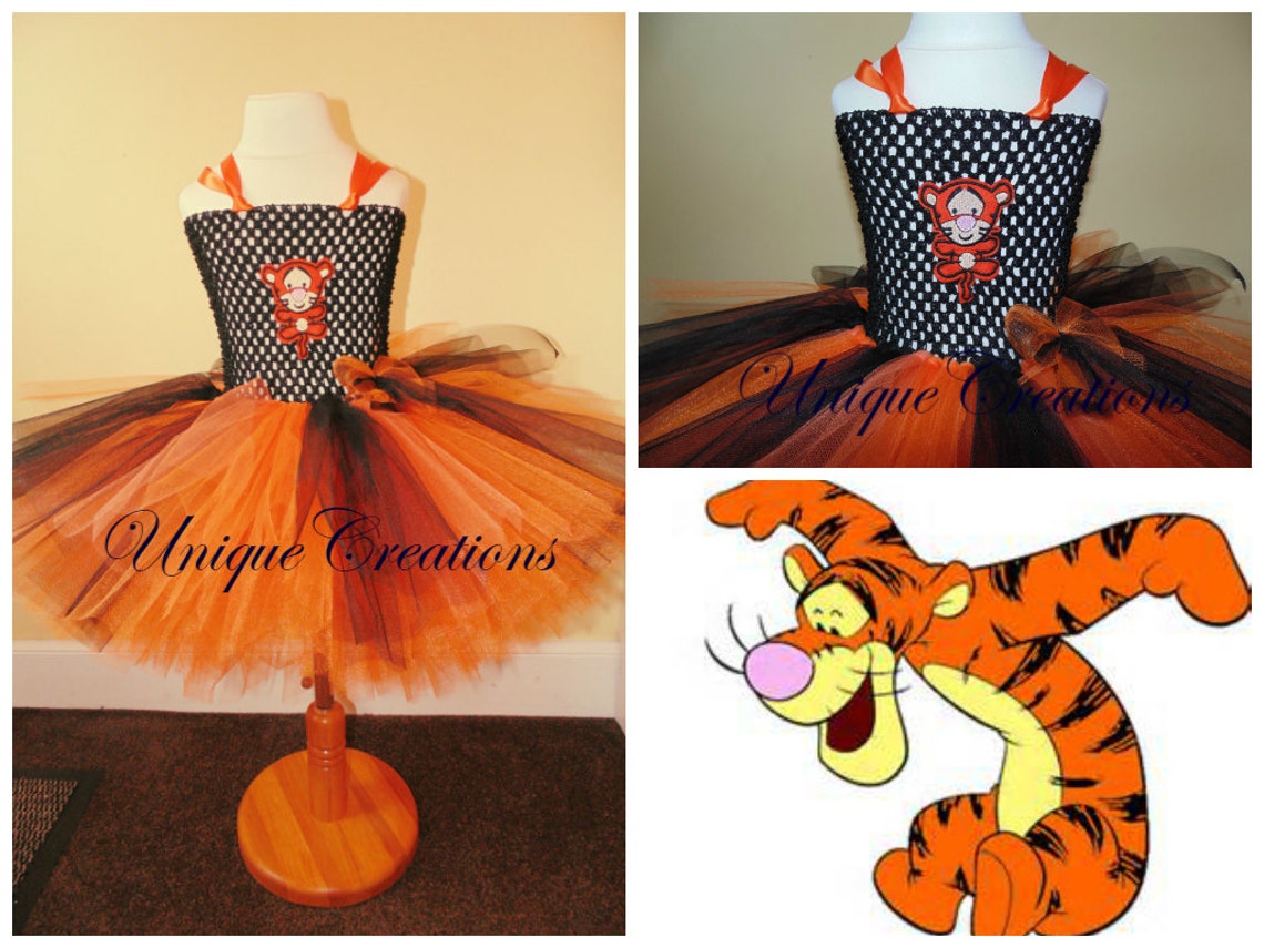 Tigger Inspired Tutu Dress With 6 Layers of Tulle and Embroidery Patch ...