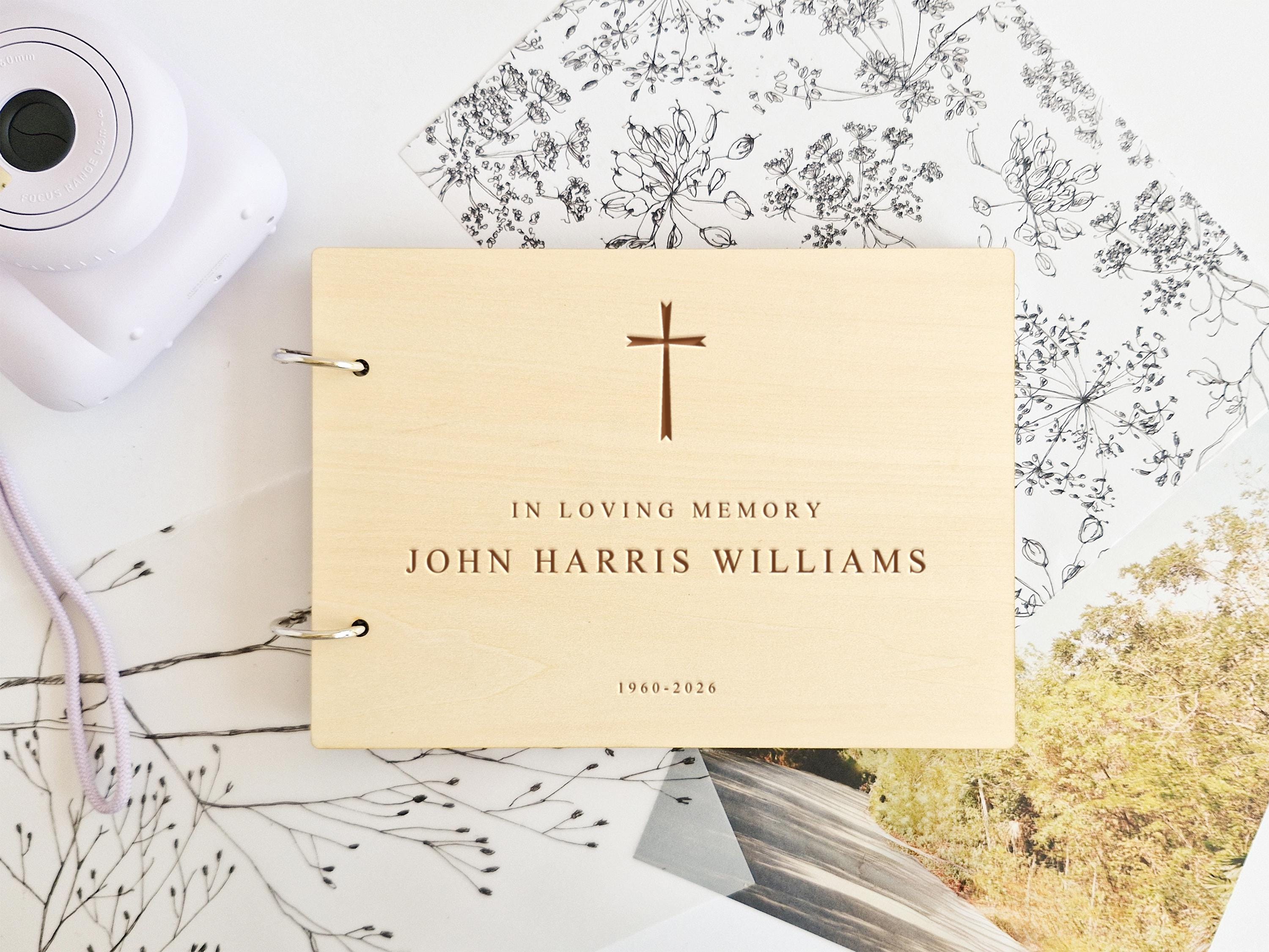 Personalised Church Funeral Guest Book, Christian Memorial Service ...