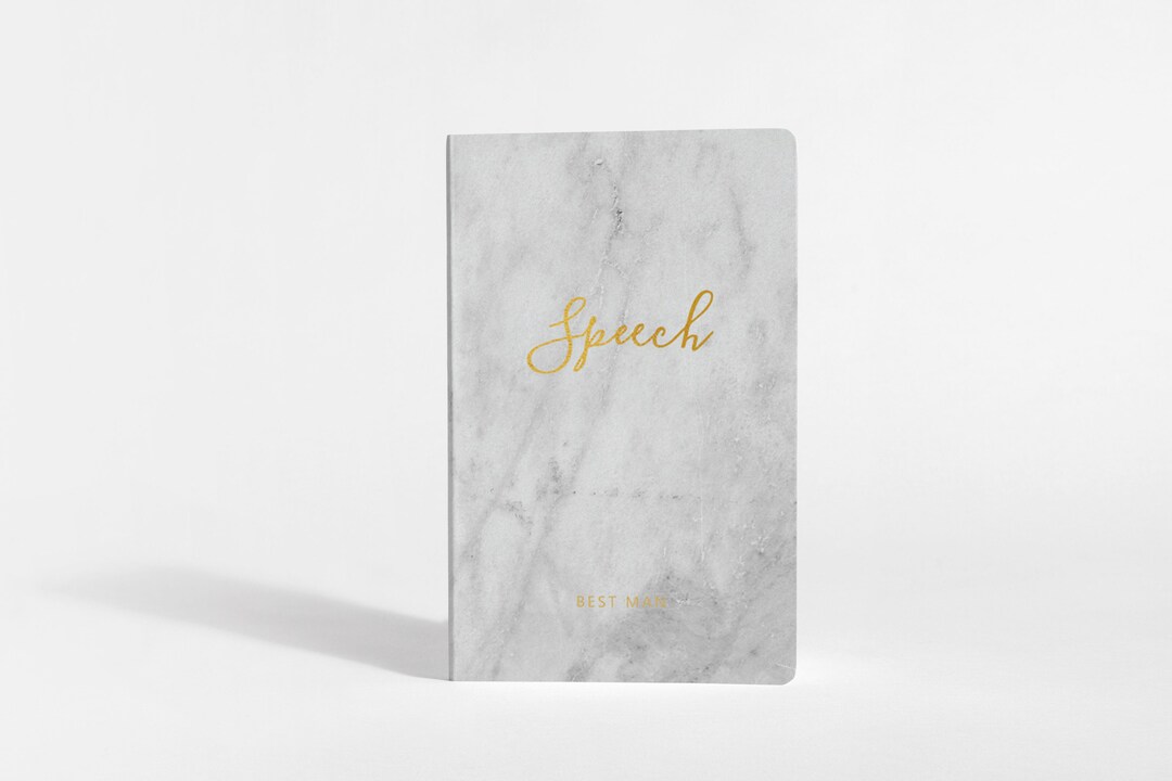 White Marble Wedding Speech Booklet, Best Man Wedding Speech Book, 5.25 ...