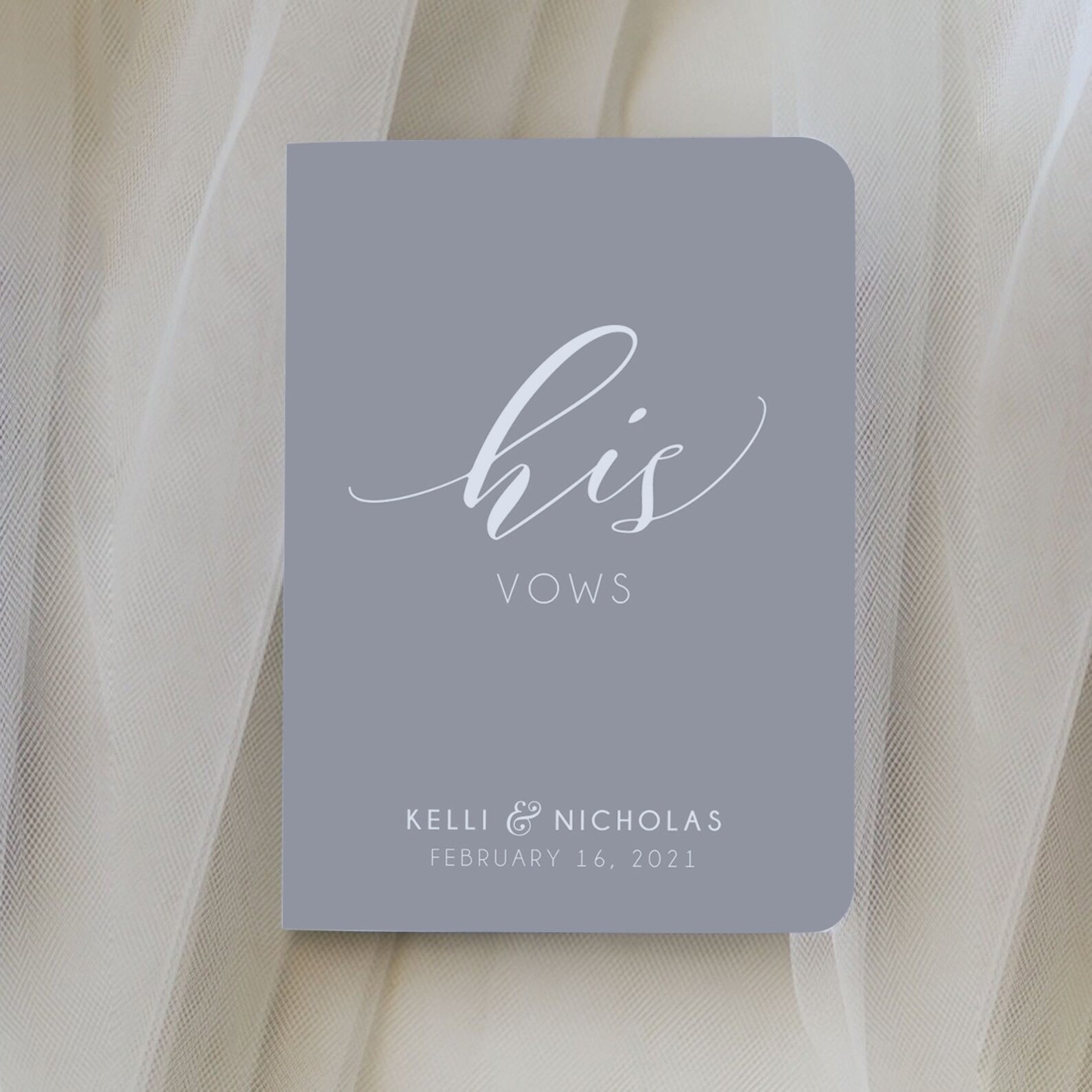 Vow Books Set of 2 Her Vows His Vows Shale and White - Etsy Israel