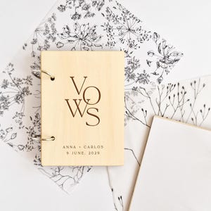 Personalised Wedding Vow Books | Wood Engraved Vow Booklets | His Vows ...