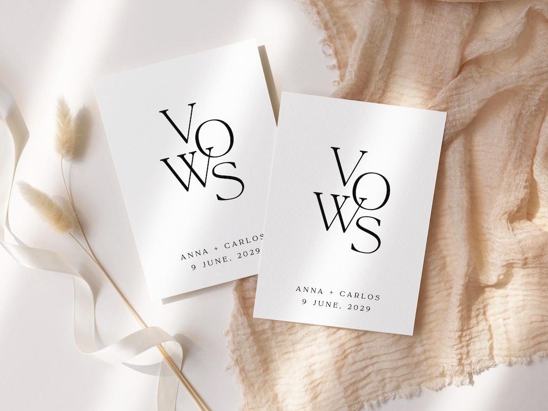 A Set of Vow Cards | His and Hers Vow Cards | to My Husband on Our ...