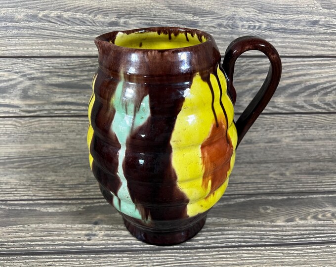 Antique Splatter Dripware Glazed Beehive Pitcher - Etsy