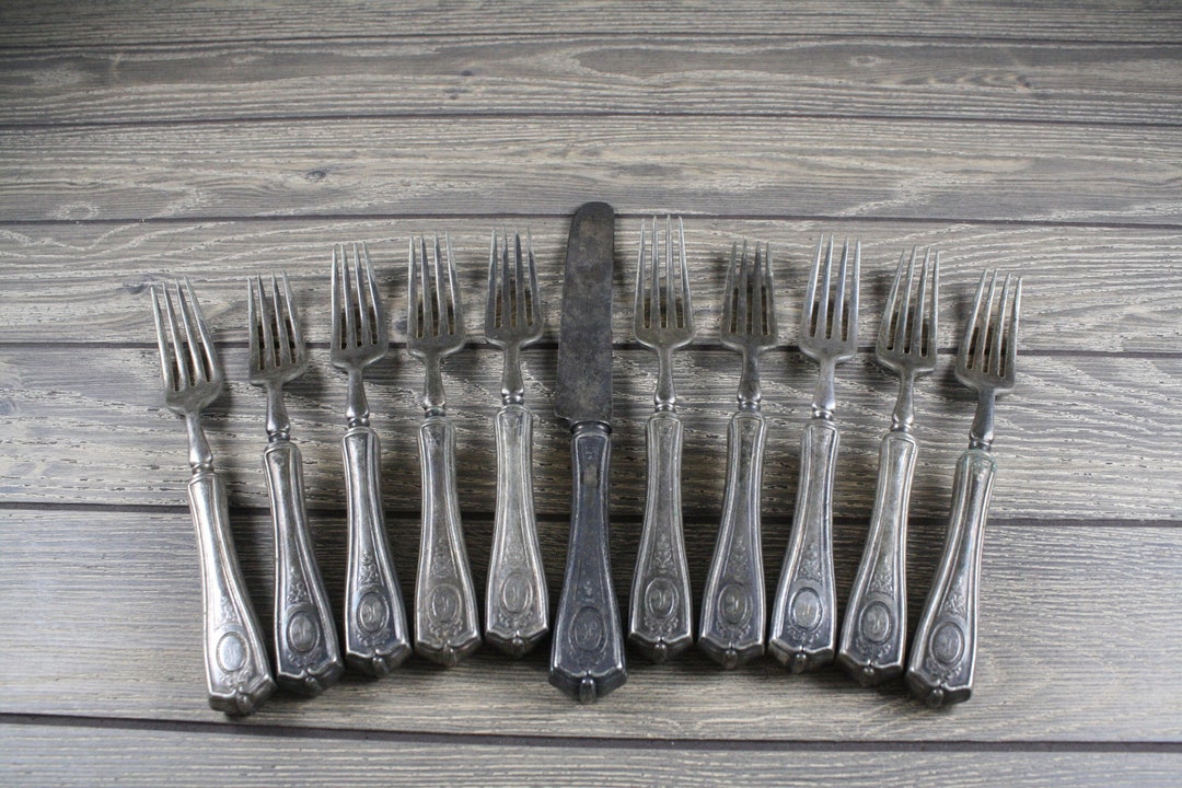 11pc Oneida Louis XVI Monogrammed Hollow Handle Flatware C1911 - Etsy