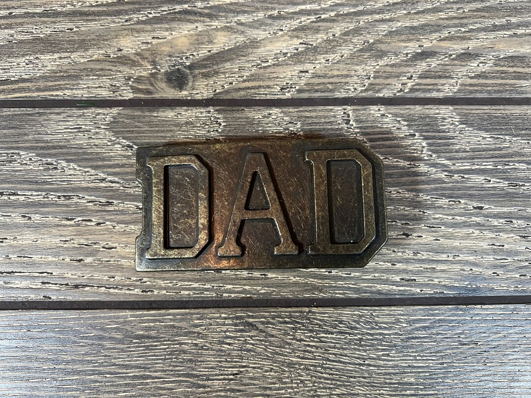 Vintage Cast Metal DAD Belt Buckle - Etsy