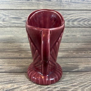 Art Deco Maroon Fan Ceramic Pitcher Vase - Etsy