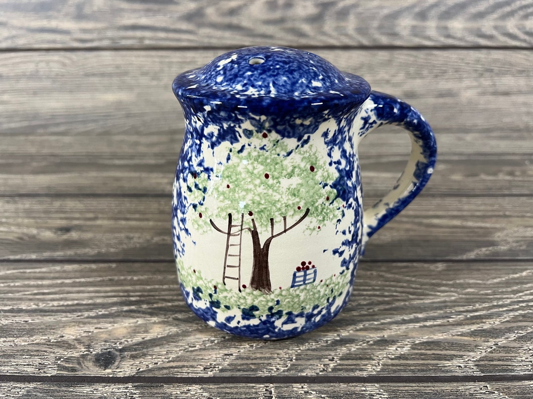 Molly Dallas Folk Art Ceramic Spatterware Apple Tree Cheese Shaker - Etsy