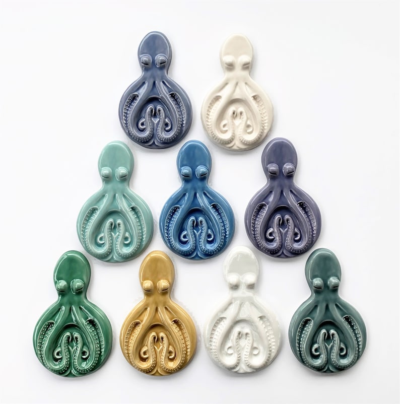 Octopus Ceramic Tile / Ready to Ship Handmade Octopus Tile / - Etsy