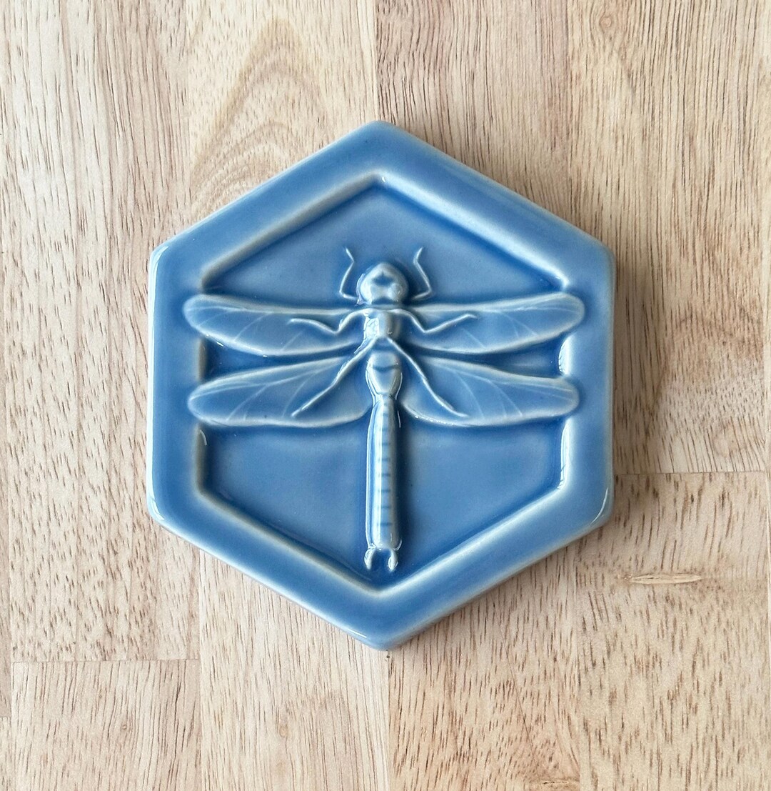 Dragonfly Ceramic Tile / Ready to Ship Handmade Dragonfly Tile ...