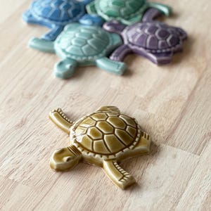 Sea Turtle Ceramic Tile / Ready to Ship Handmade Sea Turtle Tile / Sea ...
