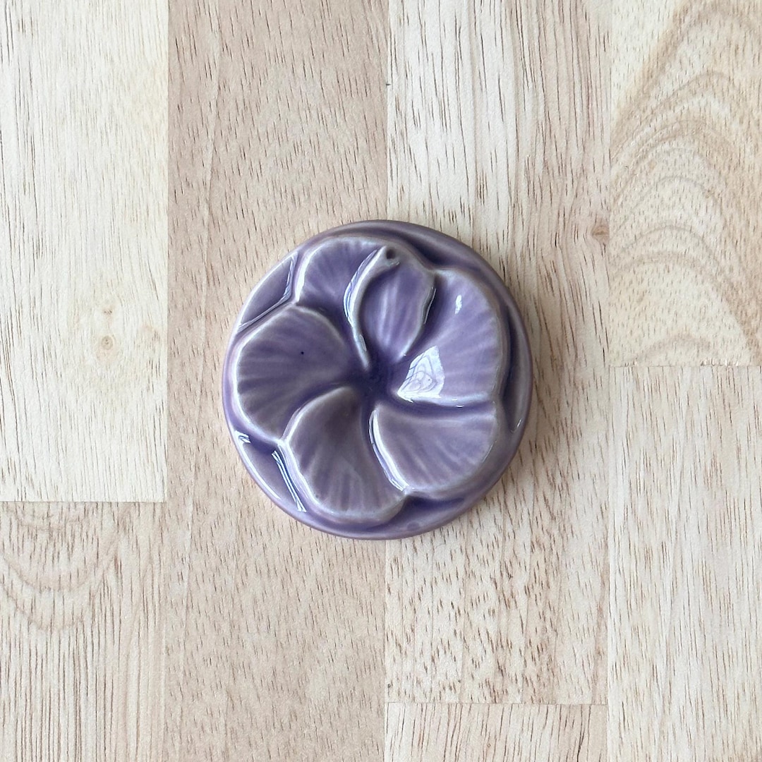 Hibiscus Ceramic Tile / Ready to Ship Handmade Hibiscus Tile / Hibiscus ...