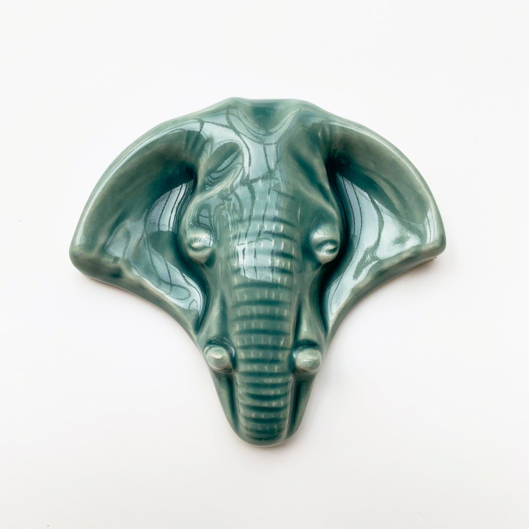 Elephant Ceramic Tile / Ready to Ship Handmade Elephant Tile / - Etsy