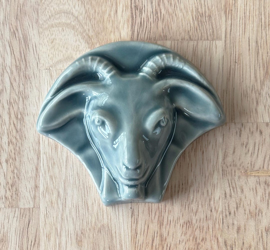 Handmade Ceramic Goat Tile: Farmhouse Backsplash Accent - Etsy