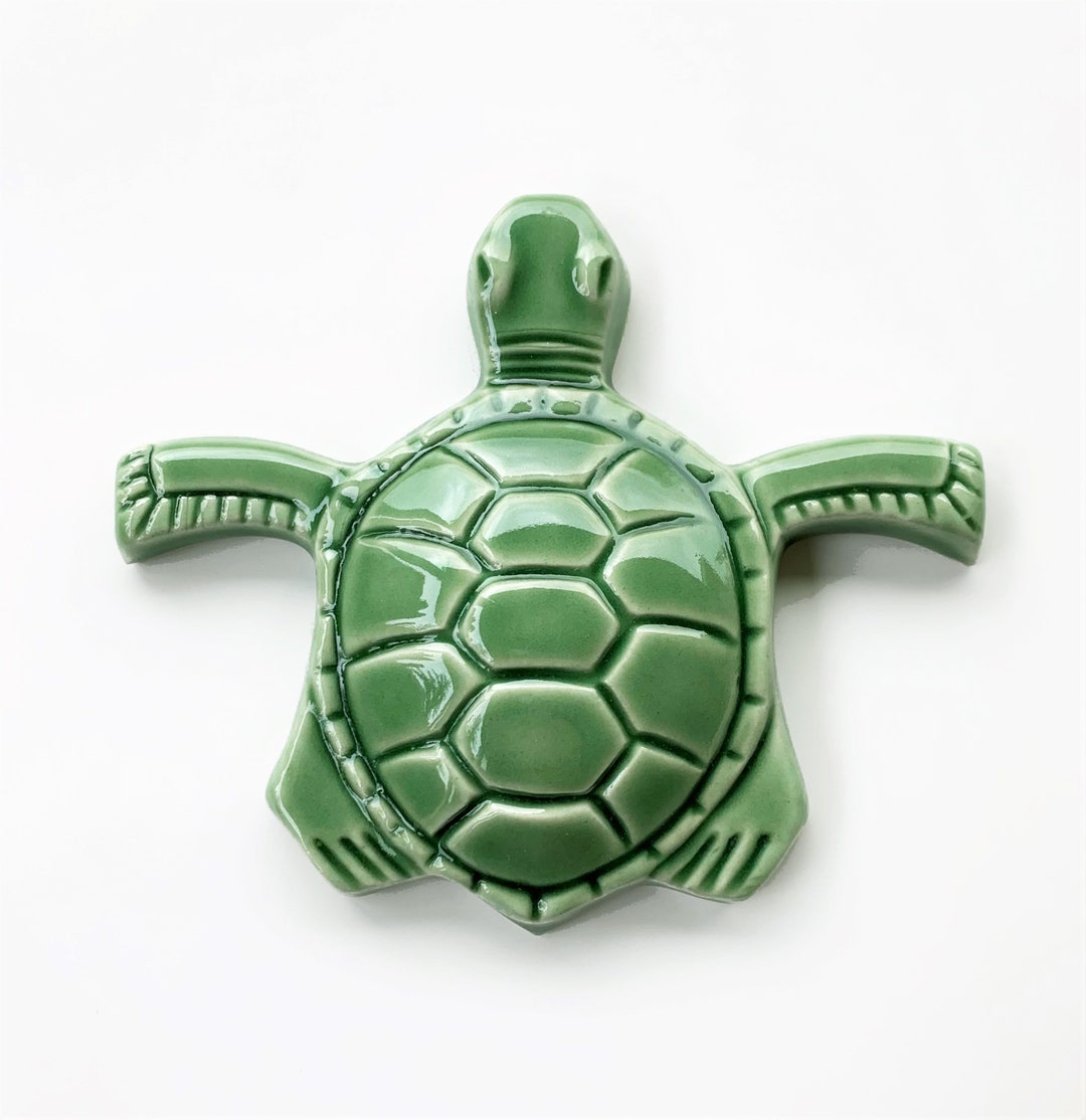 Sea Turtle Ceramic Tile / Ready to Ship Handmade Sea Turtle - Etsy