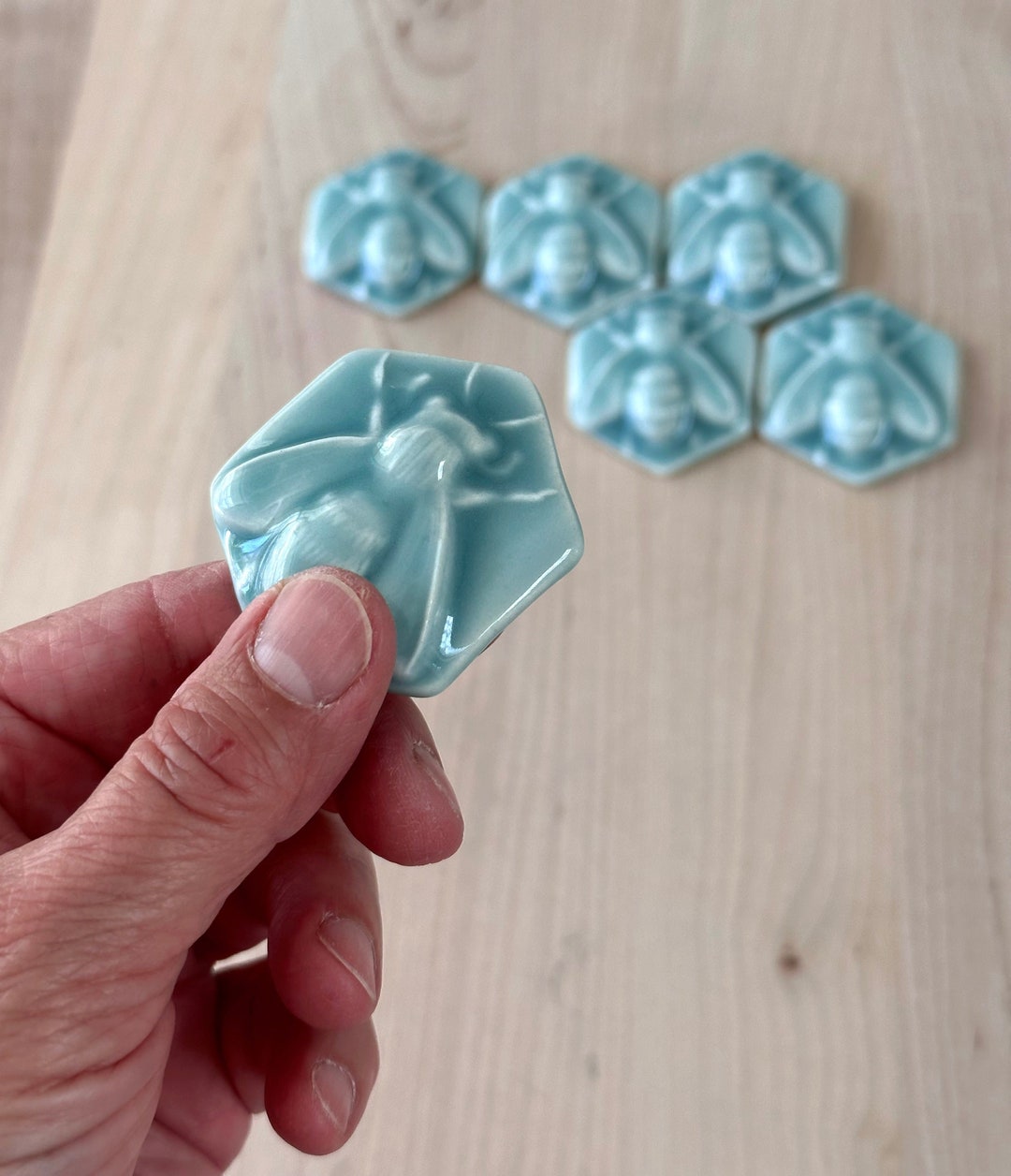 Set of Five Mini Honey Bee Tiles - Etsy