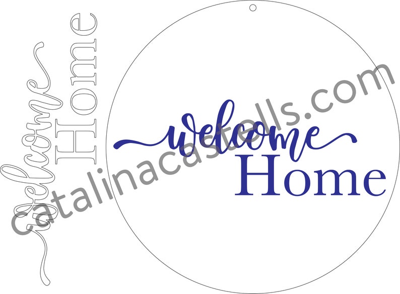 Modern, Clean Welcome Home Sign SVG File - Etsy