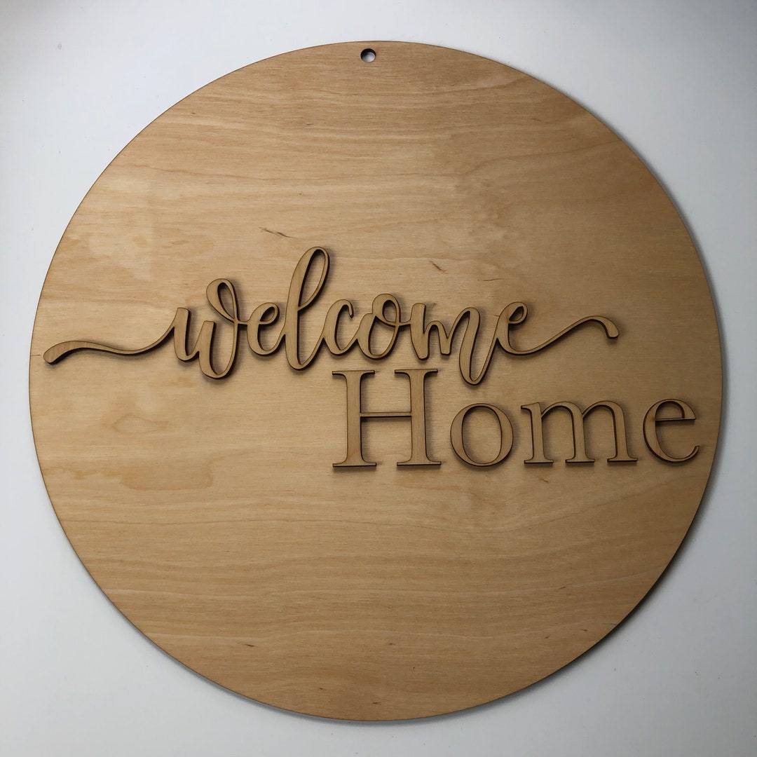 Modern, Clean Welcome Home Sign SVG File - Etsy