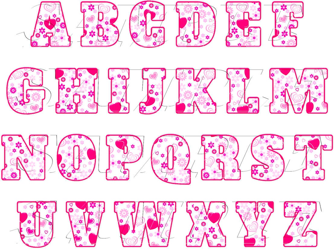 Letras del alfabeto de San Valentín Clipart del alfabeto - Etsy México