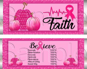 Breast Cancer Candy Wrappers,faith and Courage, Awareness Parties,diy Printable, Digital ...