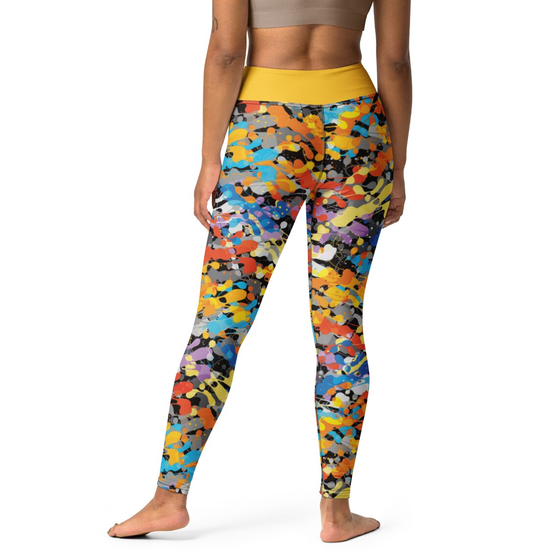 Women's Leggings, Abstract Art Leggings, Yoga Pants Women, Multicolor ...