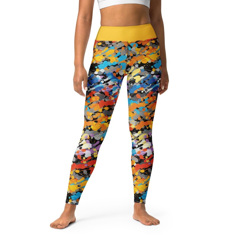 Women's Leggings, Abstract Art Leggings, Yoga Pants Women, Multicolor ...