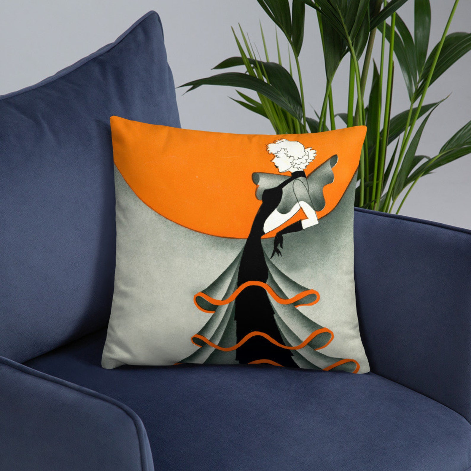 Art Deco Pillow, Throw Pillow, Decorative Pillow, Art Deco Flapper ...