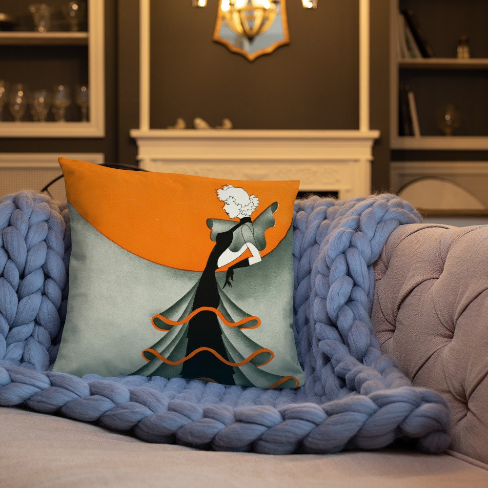 Art Deco Pillow, Throw Pillow, Decorative Pillow, Art Deco Flapper ...
