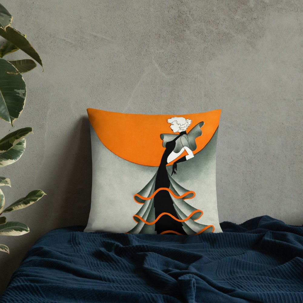 Art Deco Pillow, Throw Pillow, Decorative Pillow, Art Deco Flapper ...