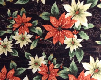 Poinsettia fabric | Etsy