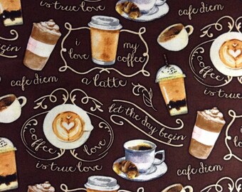 Coffee fabric | Etsy