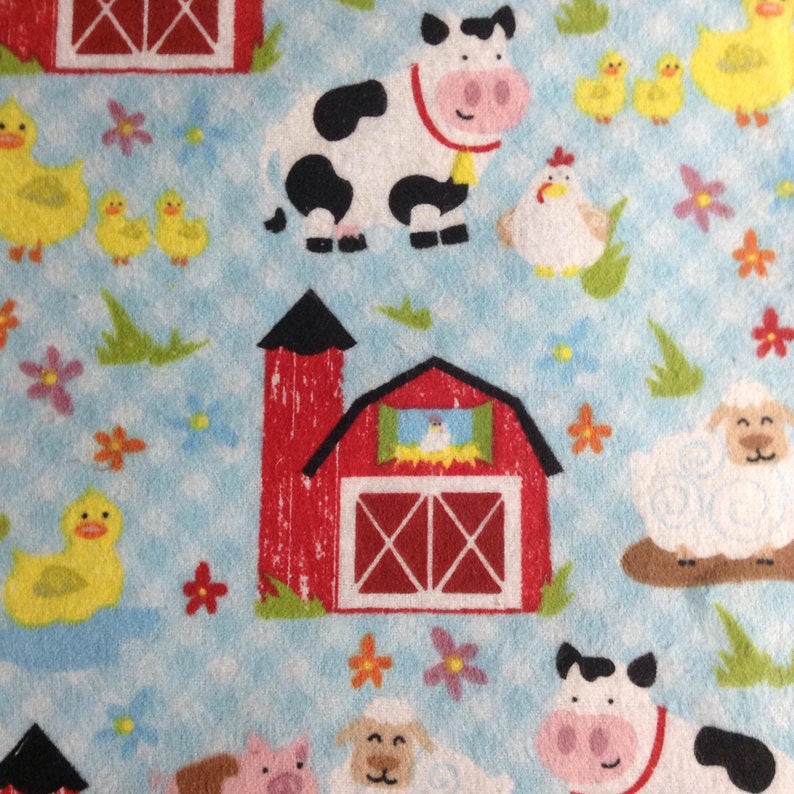 One Half Yard of Flannel Fabric FLANNEL Farm Scene Farm - Etsy