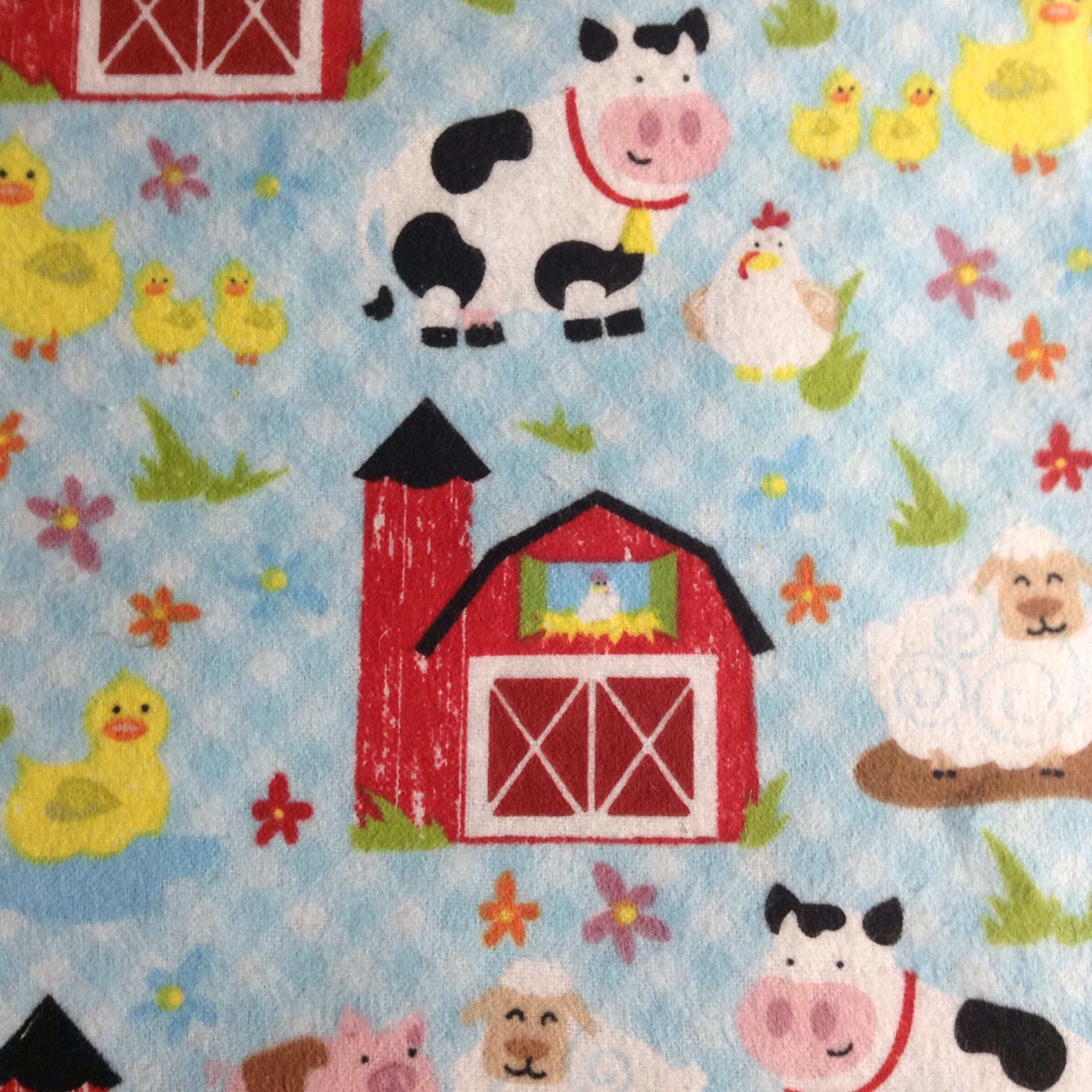 One Half Yard of Flannel Fabric FLANNEL Farm Scene Farm - Etsy