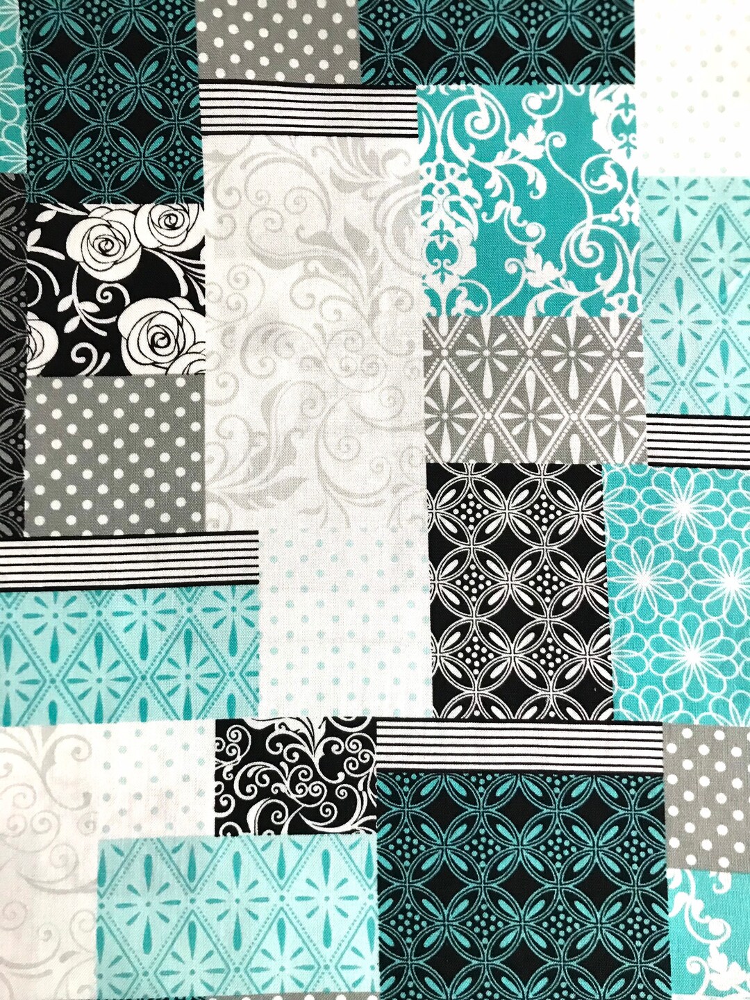 Fabric by the Half Yard - Cheater Quilt Patches, Modern Design, Vintage ...