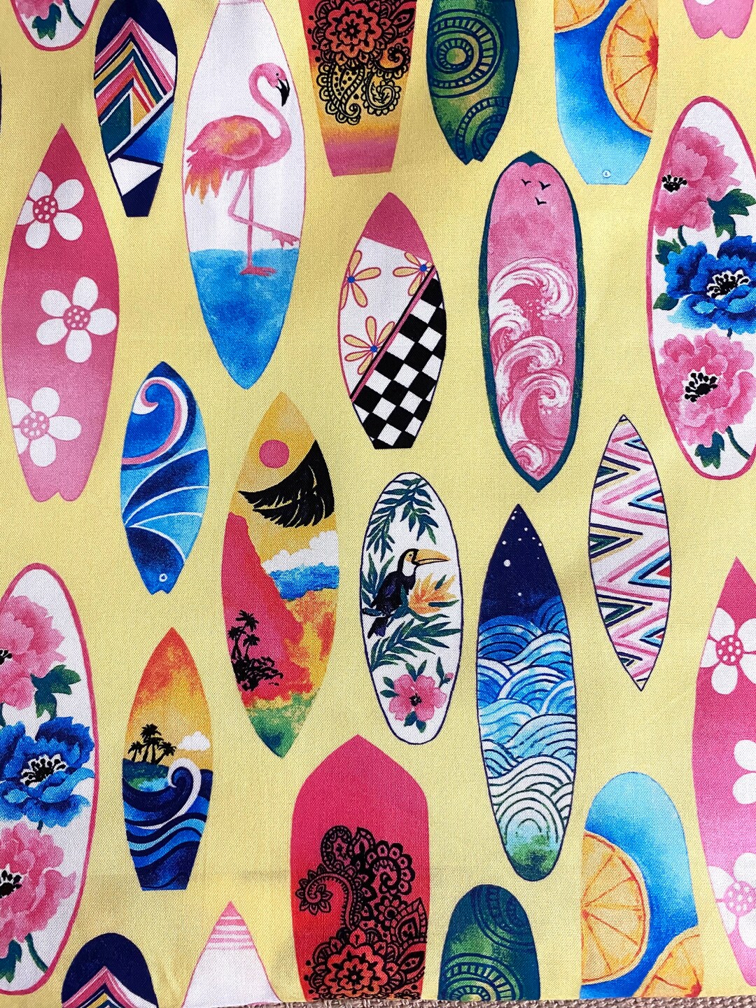 Fabric by the Half Yard - Surf Boards, Surfing Fabric, Beach Fabric ...