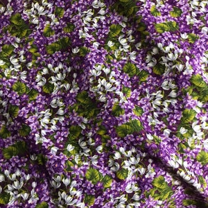 Fabric by the Half Yard - Violet Garden, Floral Fabric, Violets, Spring ...