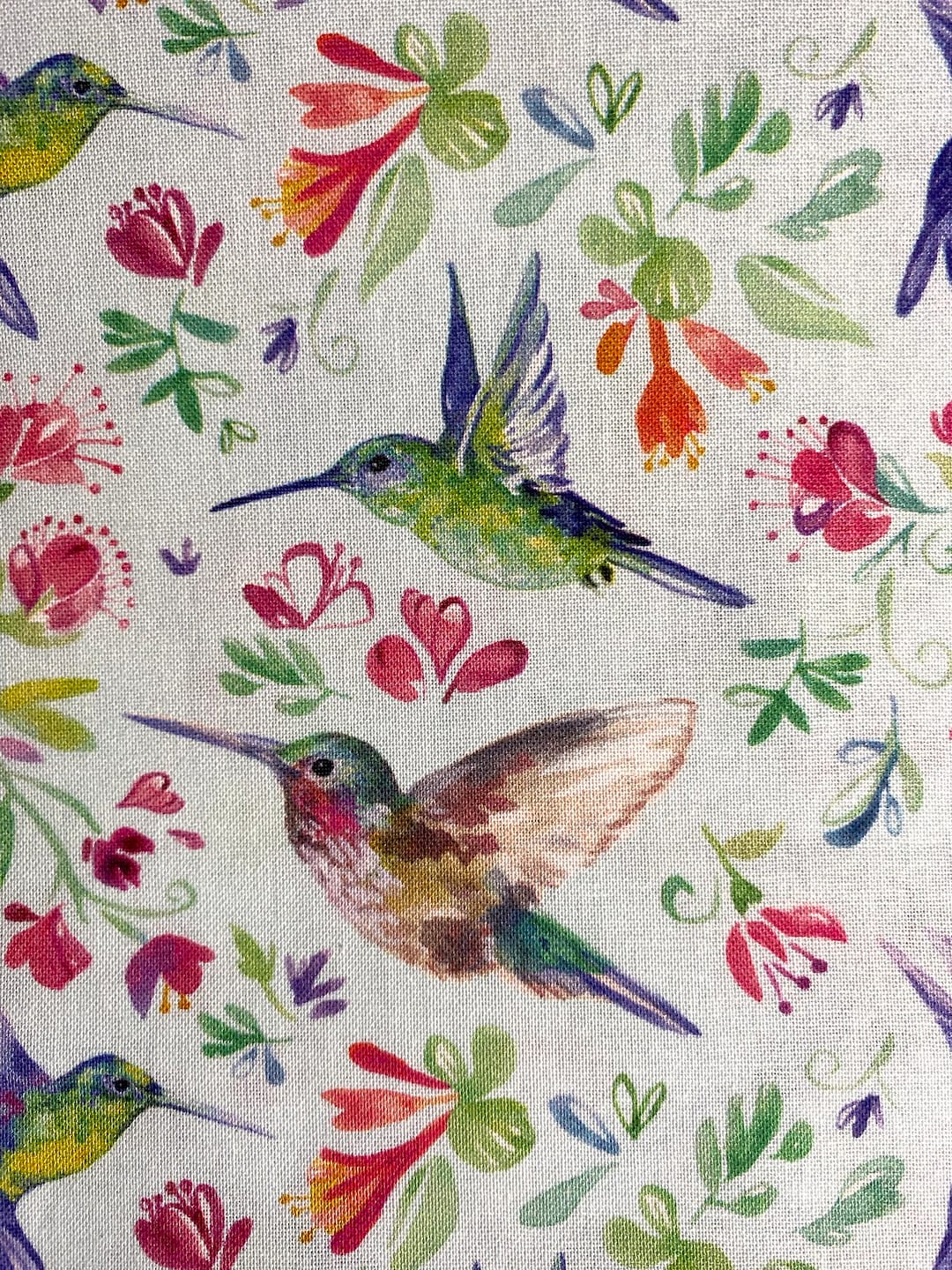 Fabric by the Half Yard Hummingbirds, Hummingbird Fabric, Floral Fabric ...