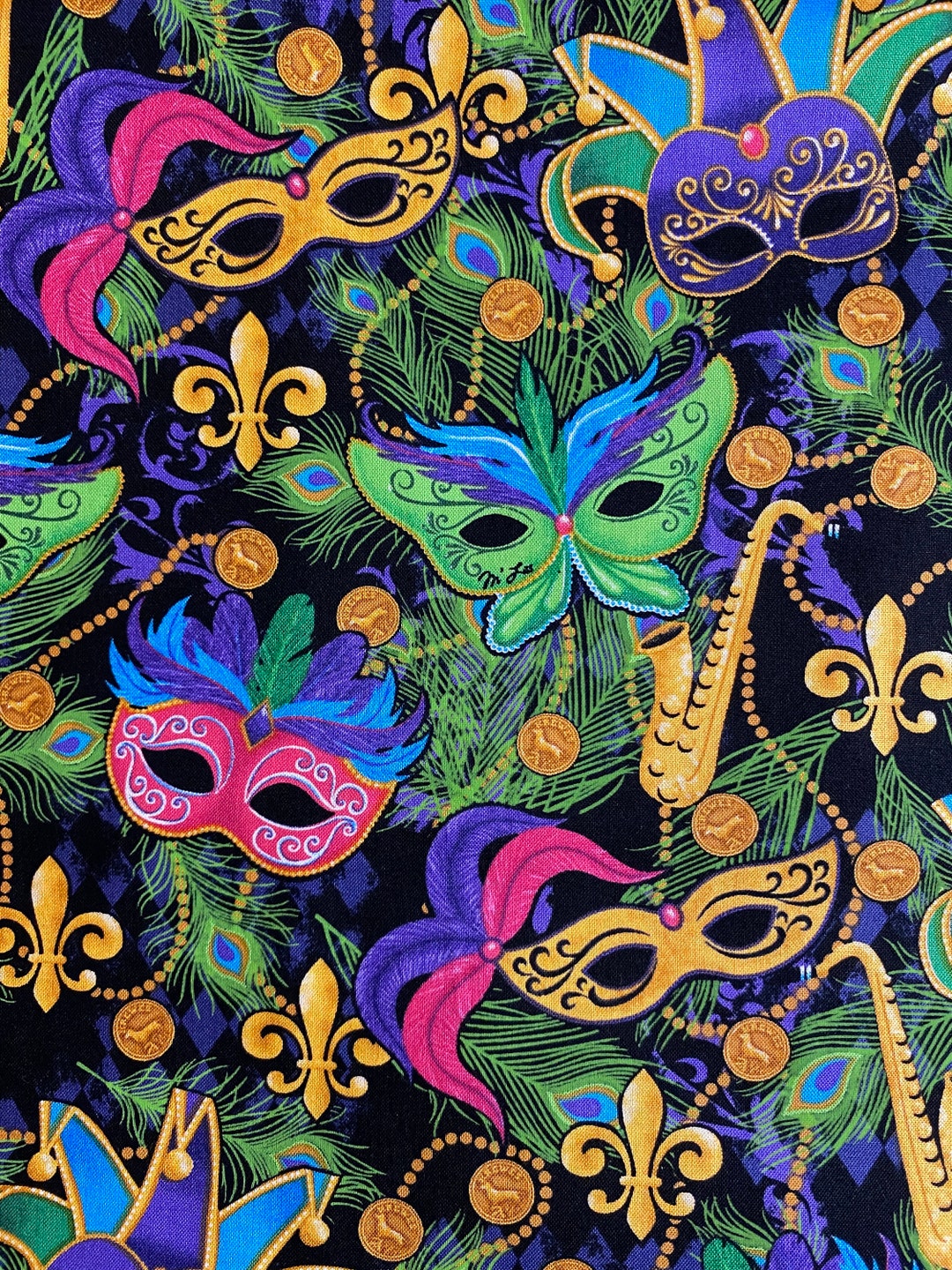 Fabric by the Half Yard - Mardi Gras Fabric, Mardi Gras Holiday - Etsy