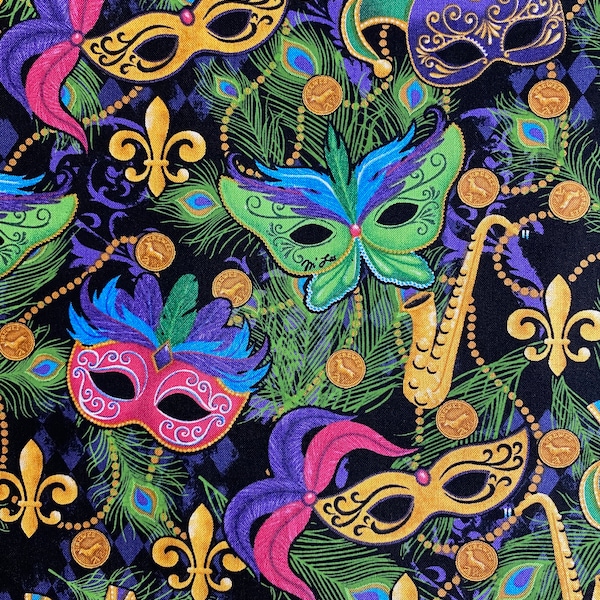 Mardi Gras Fabric - Etsy