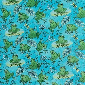 Fabric by the Half Yard - Frogs, Reptile Fabric, Frog Fabric, Garden ...