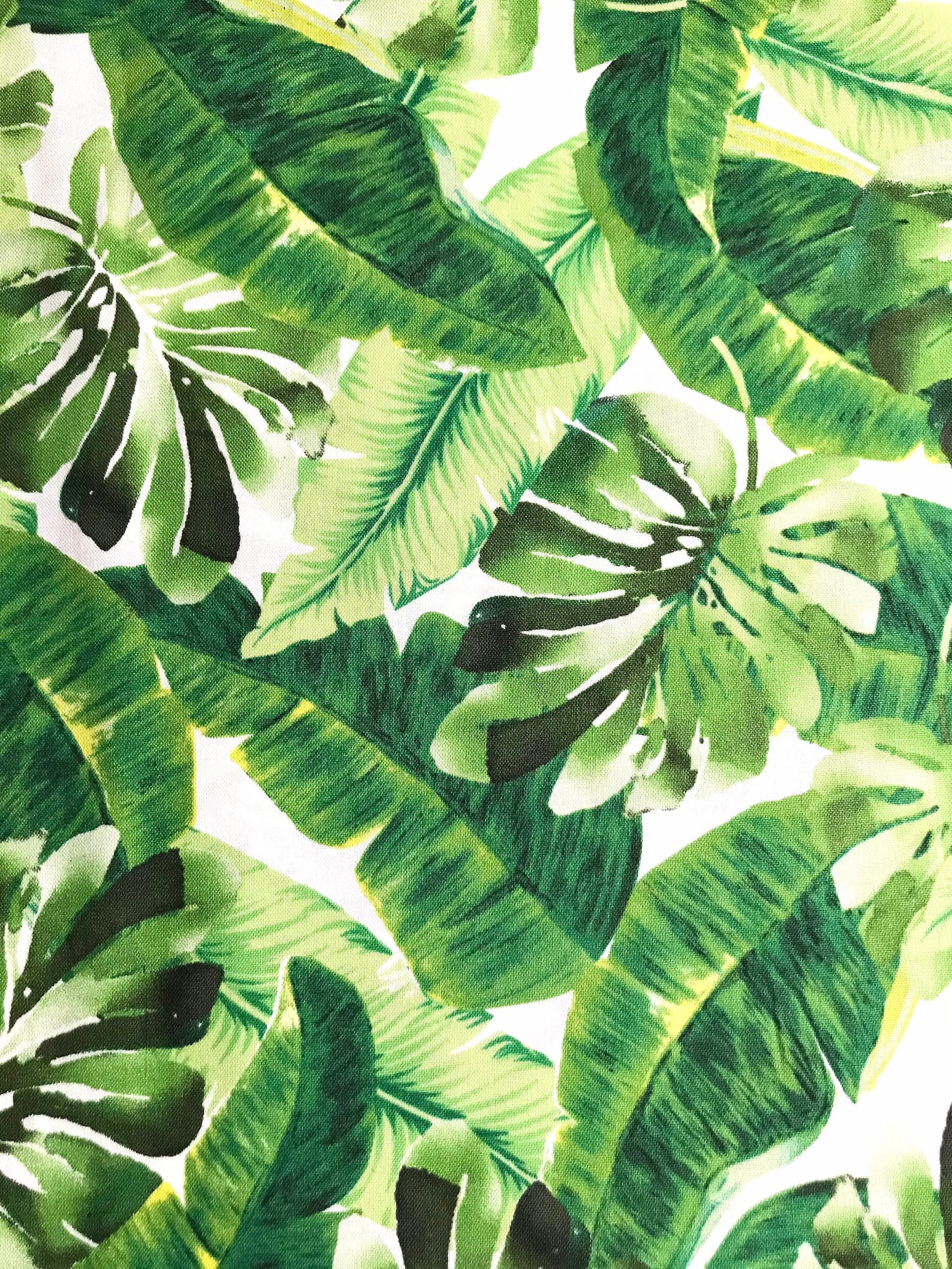 Fabric by the Half Yard - Tropical Leaves, Foliage Fabric, Jungle ...